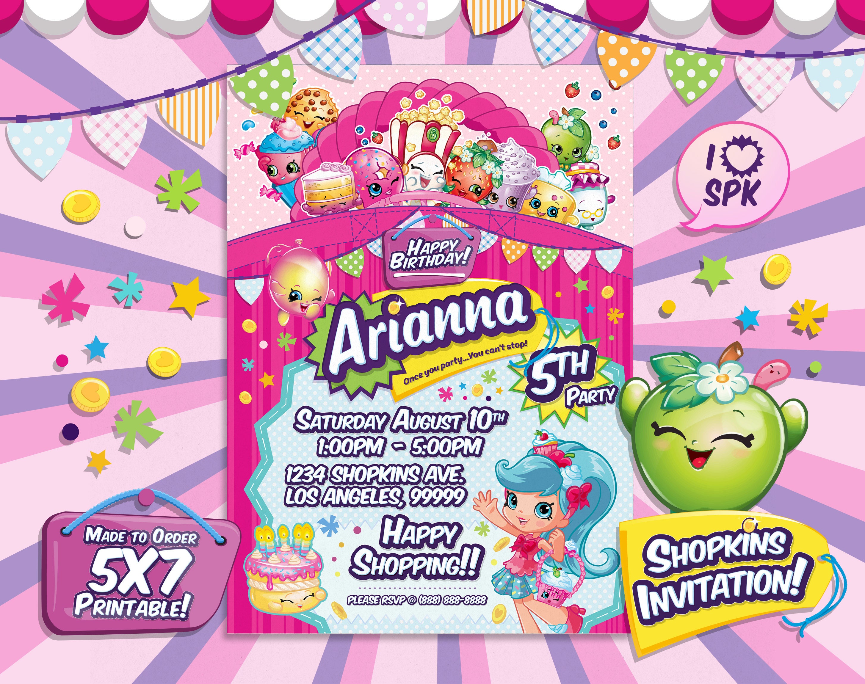 Shopkins Invitation, Shopkins Birthday, Shopkins Party, Shopkins ...