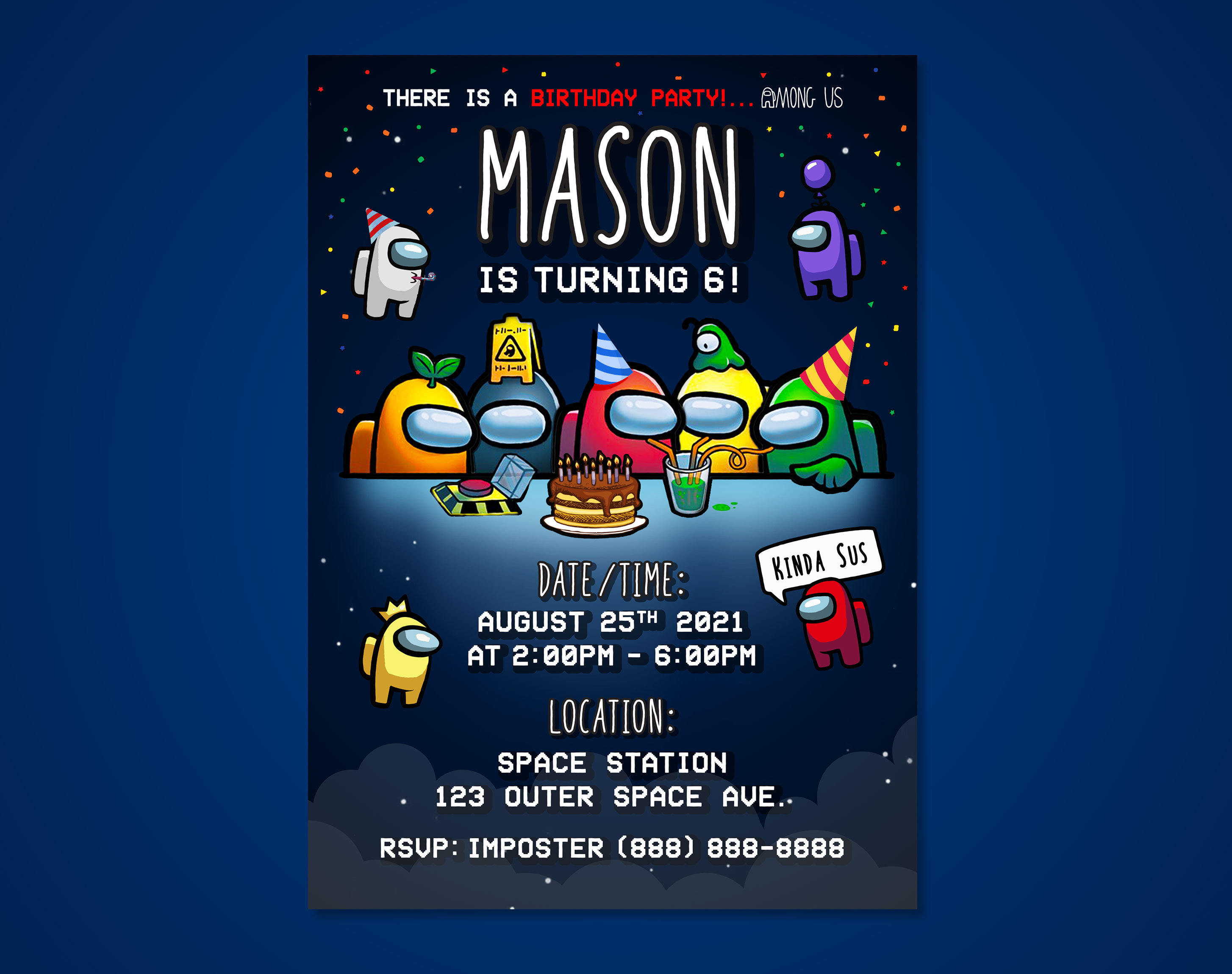 Among Us Invitation, Among Us Birthday, Among Us Invitation, Among Us ...