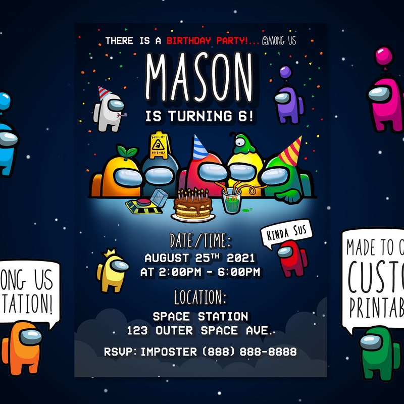 Among Us Birthday Banner - Etsy