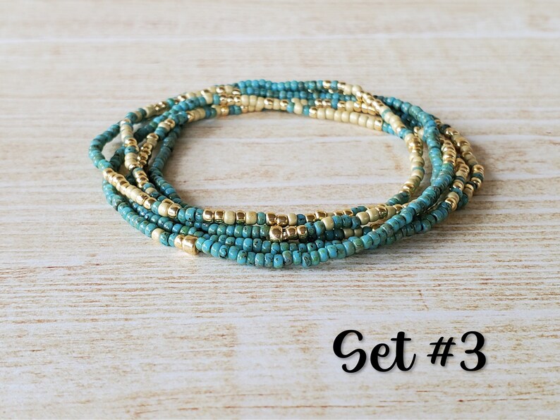 Stretch Bracelet Set Seed Bead Bracelets Minimalist Beaded - Etsy