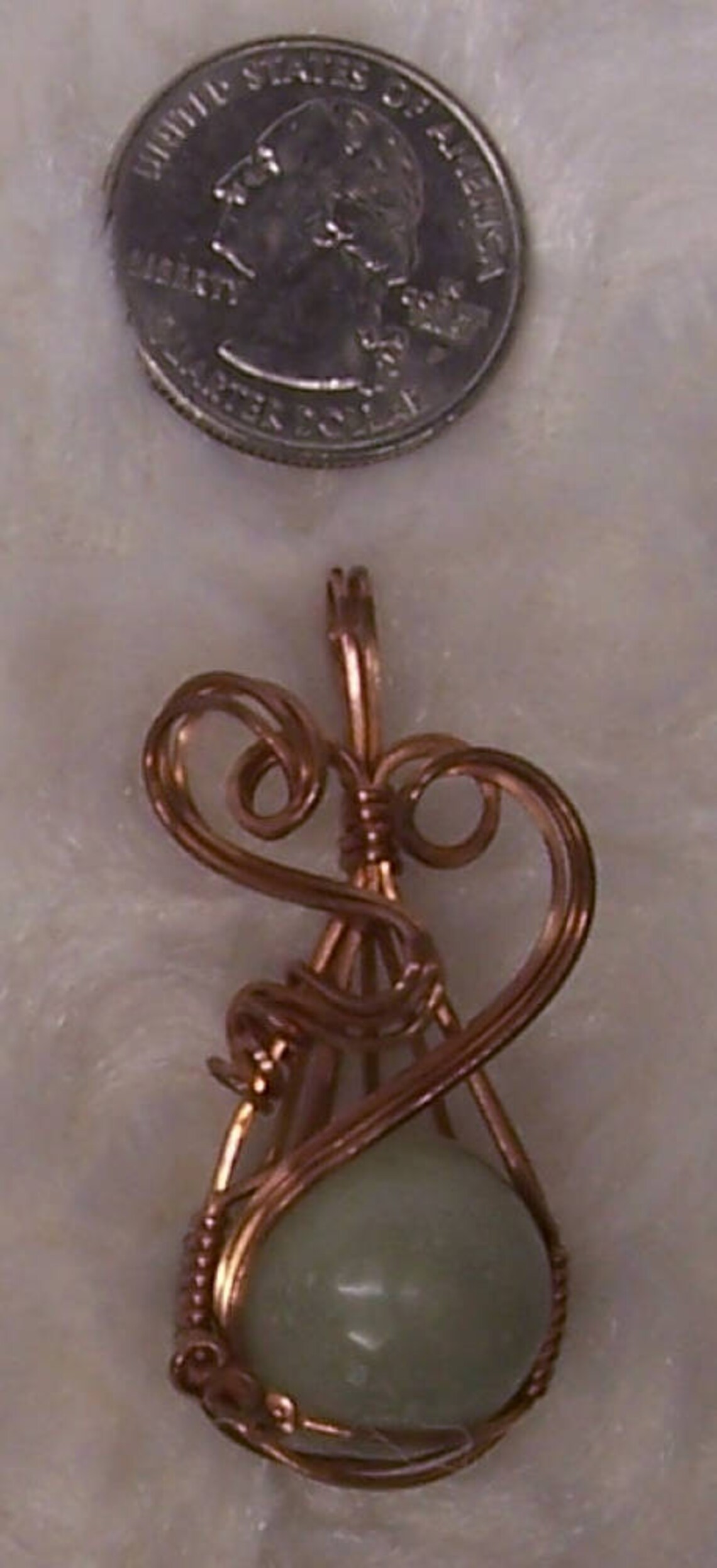 Wire Wrapped Jade Sphere Pendant in Copper Healing Gemstone Jade Sphere ...