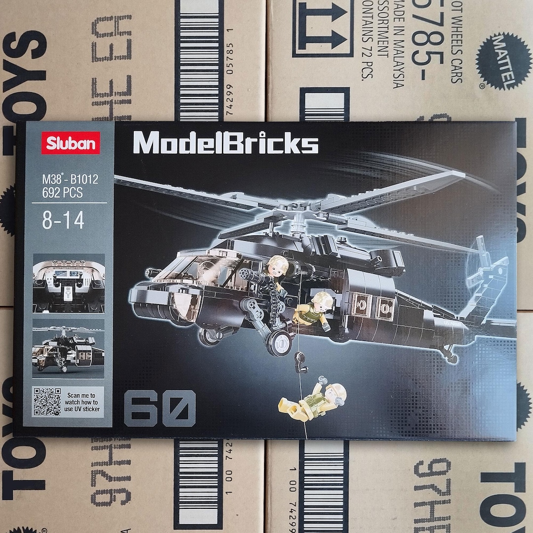 Sluban Sikorsky UH-60 Black Hawk Helicopter Building Blocks Set, Model ...