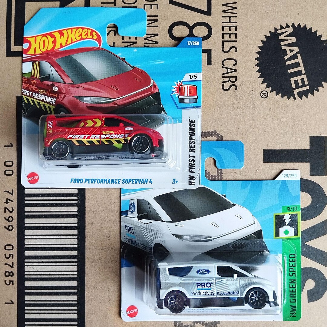 2 Hot Wheels Ford Performance Supervan 4 Set - Treasure Hunt & White ...