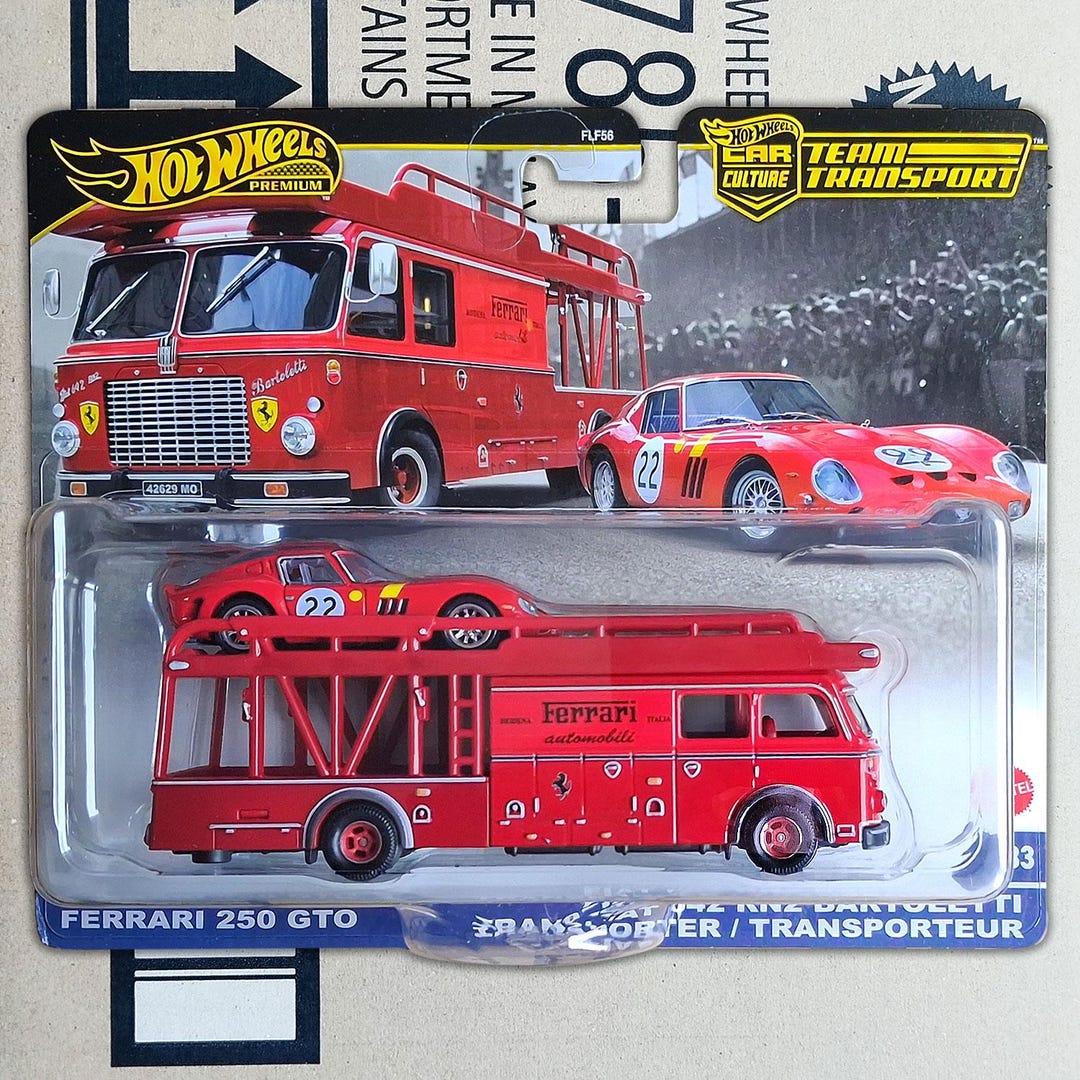Hot Wheels Premium Ferrari 250 GTO & Fiat 642 RN2 Bartoletti Team ...