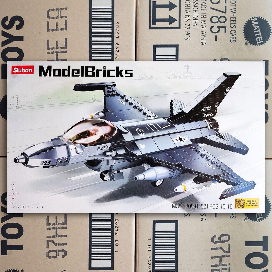 Sluban F16 Falcon Fighter Plane US Army Air Force Building Blocks Set ...