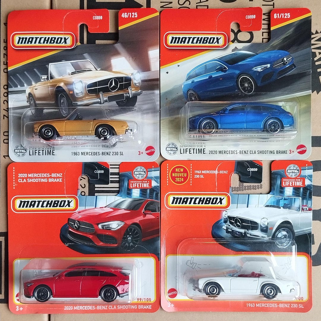 Set of 4 Matchbox Mercedes-benz Diecast 1/64 Scale Models - Rare Find ...
