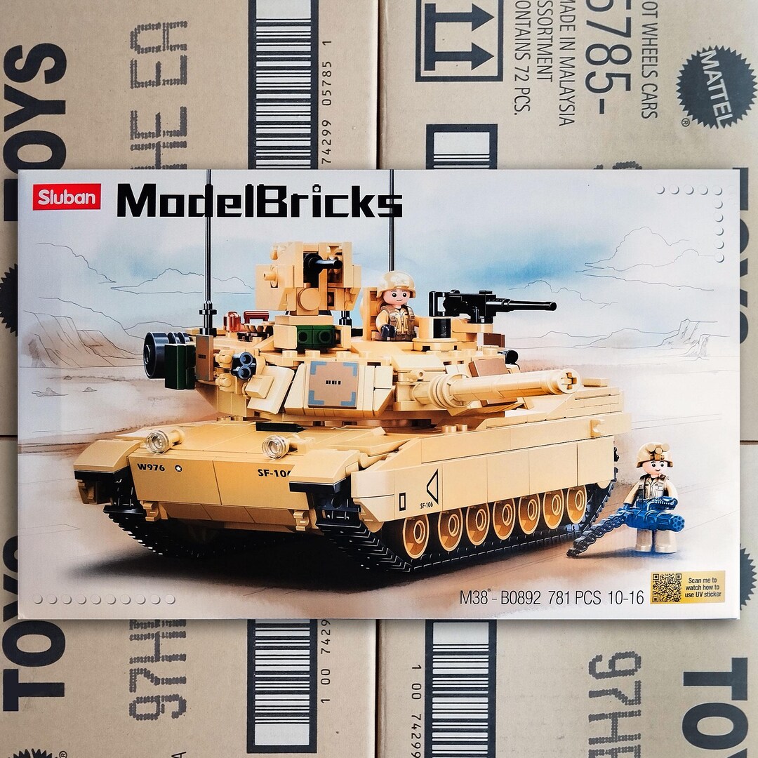 Sluban M1A2 SEP V2 Abrams Tank Building Blocks Set, Model Bricks WW2 US Army Forces Lego ...