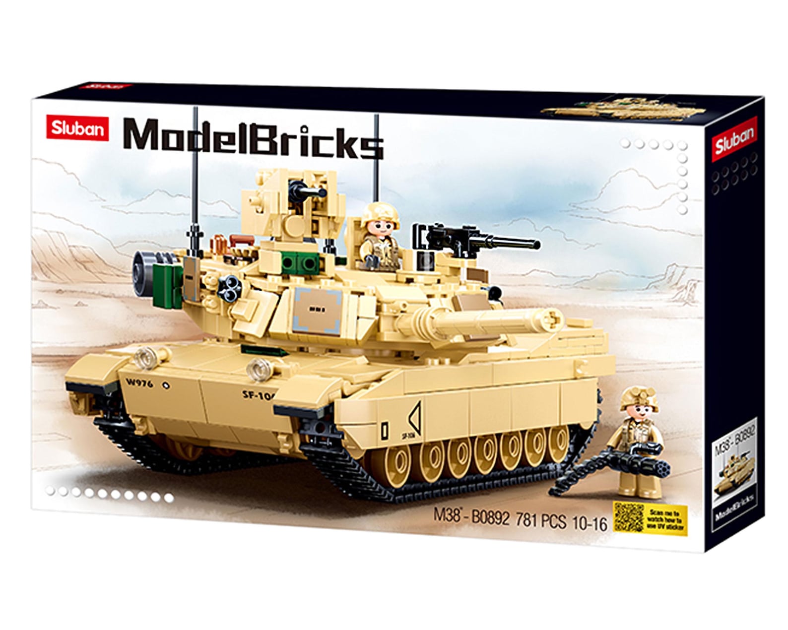 Sluban M1A2 SEP V2 Abrams Tank Building Blocks Set, Model Bricks WW2 US ...