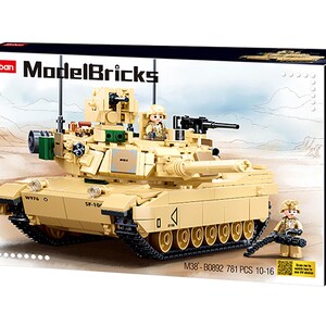 Sluban M1A2 SEP V2 Abrams Tank Building Blocks Set, Model Bricks WW2 US ...