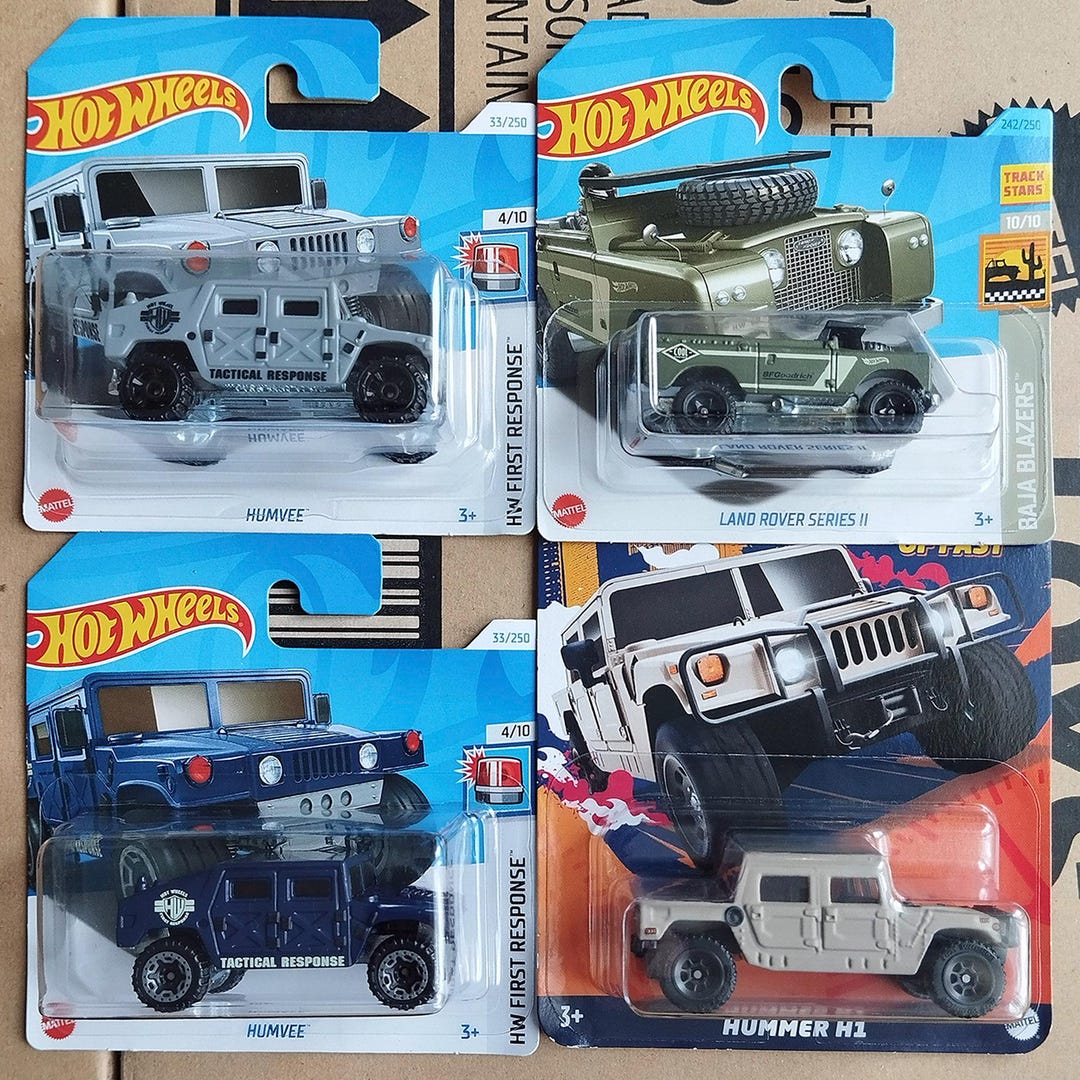 Lot of 4 Hot Wheels Humvee, Hummer US Army Military Vehicle Collectible ...