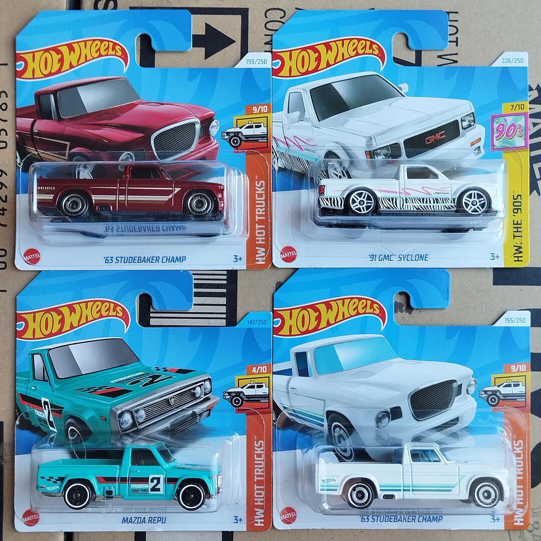 Gift Set of 4 Hot Wheels Pickup Truck Diecast 1/64 Scale Models Rare ...