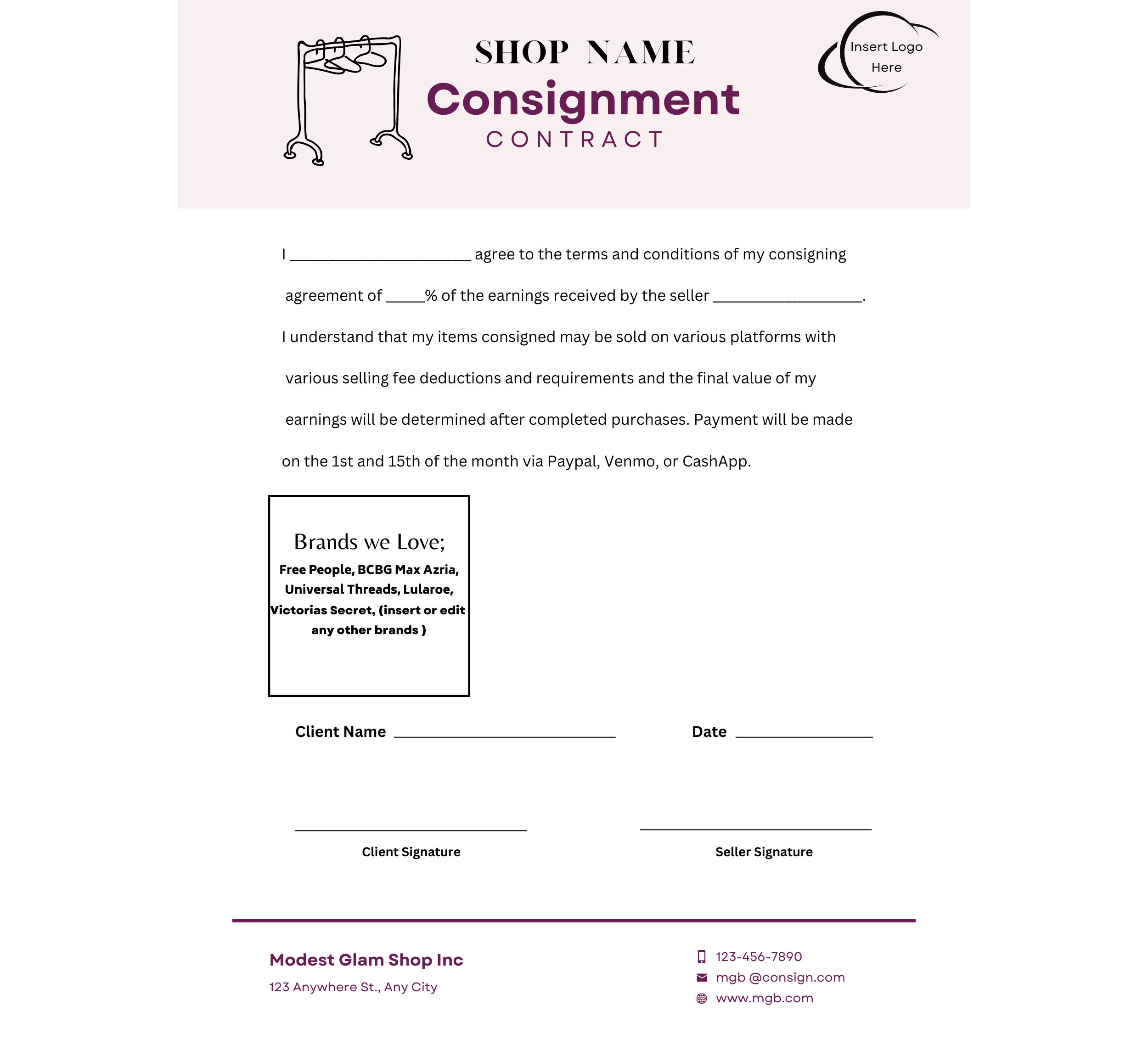 Consignment Agreement Template Free