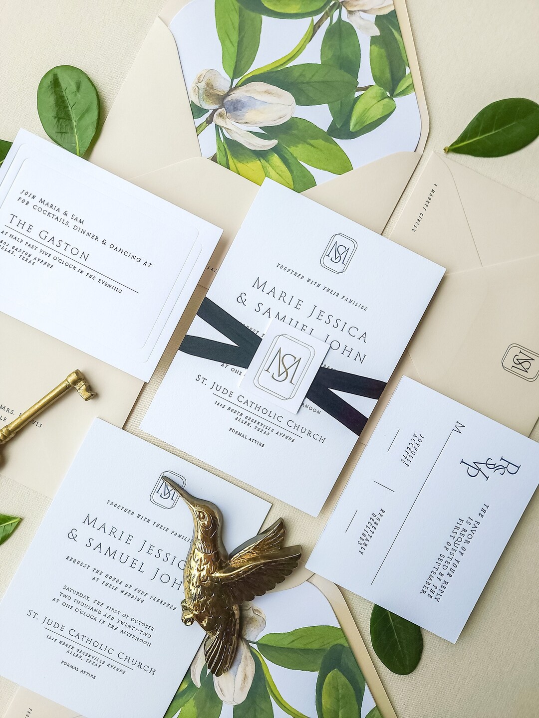 Modern Monogram Wedding Invitations - Etsy
