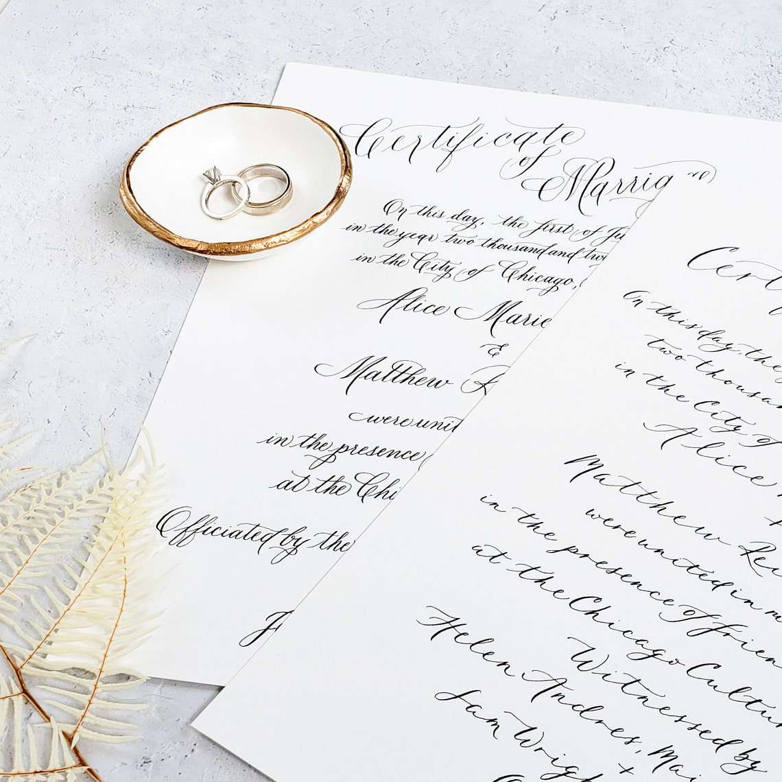 Custom Marriage Certificate Handwritten Marriage Certificate ...