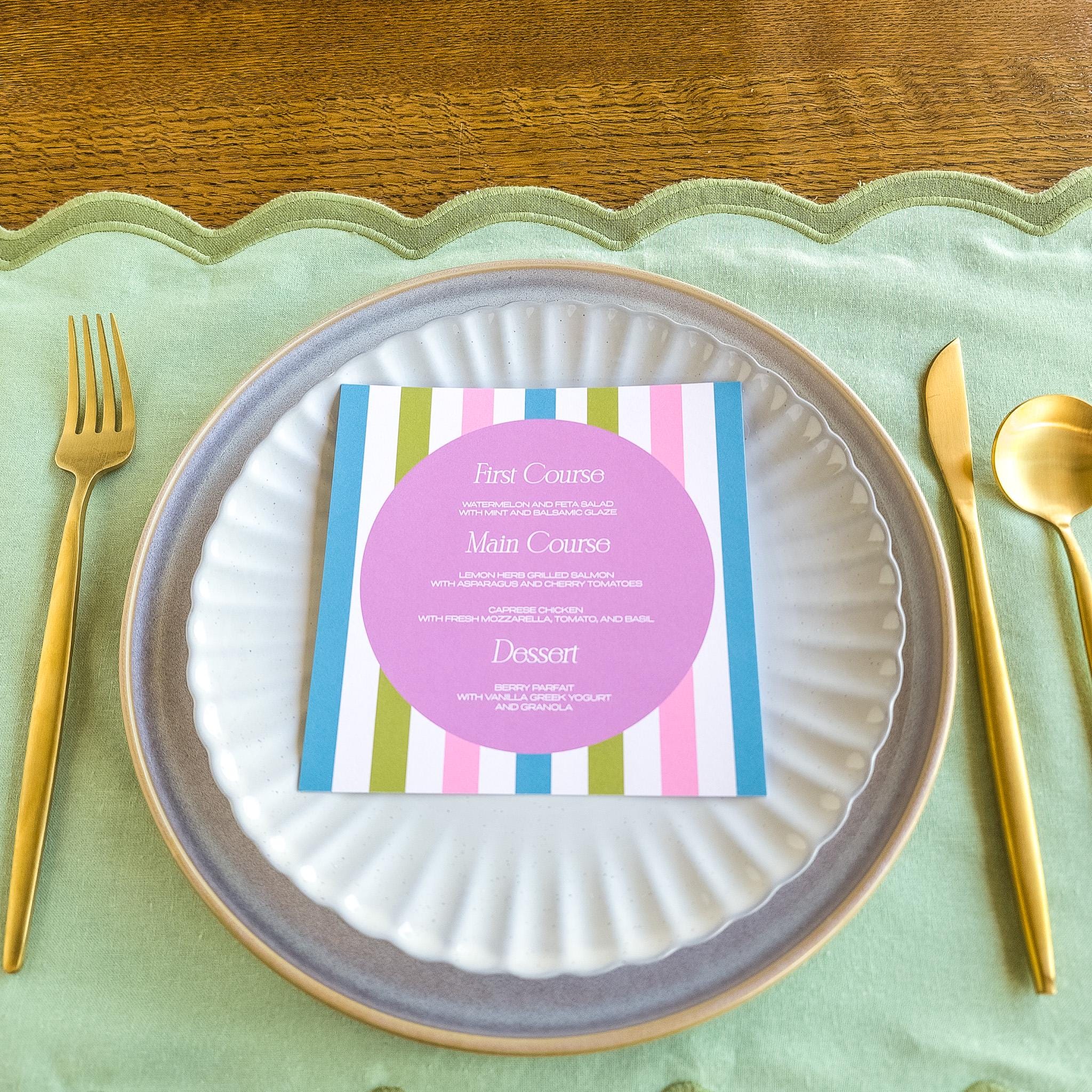 Colorful Menus, Groovy Menus, Funky Menus, Fun Party Menu, Party Menus ...