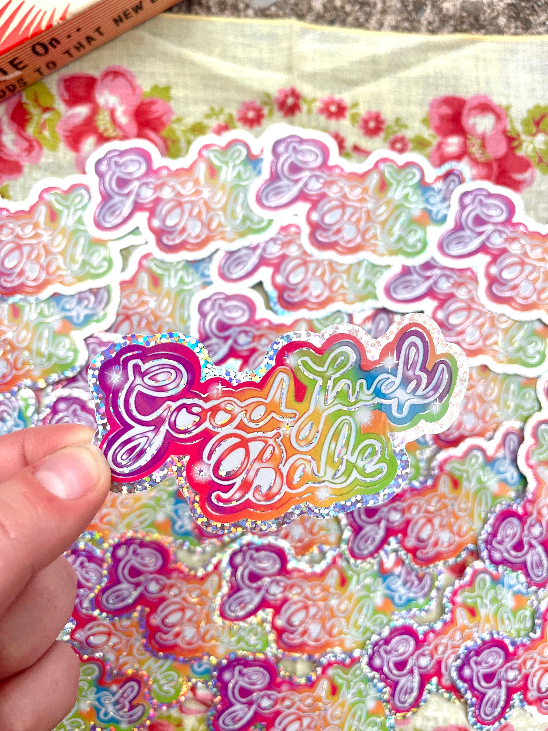 Chappell Roan Good Luck Babe Holographic Rainbow Sparkle Sticker - Etsy