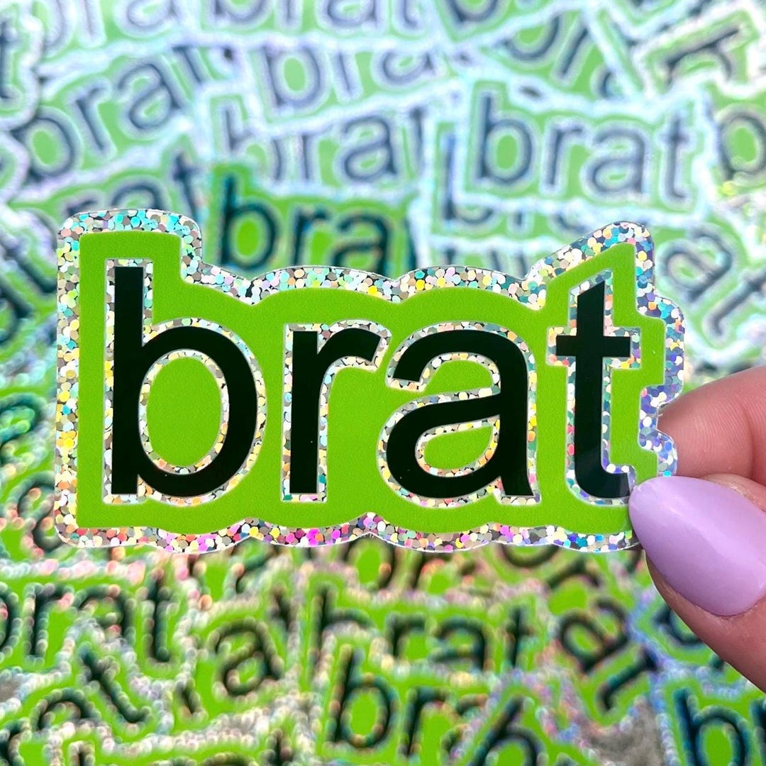 Charli XCX Brat Summer Holographic Sparkle Glitter Waterproof Vinyl ...