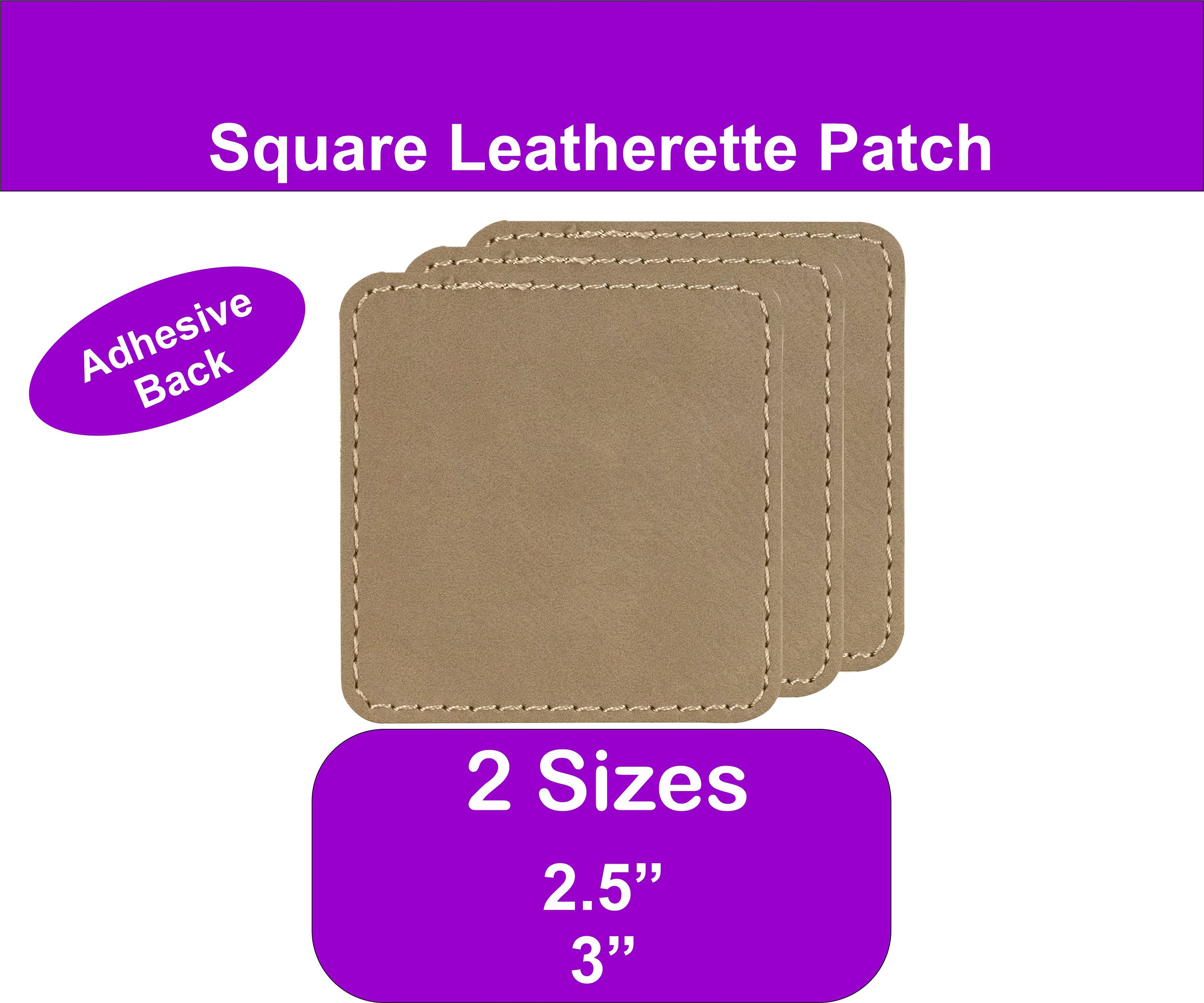 Light Brown Square Laserable Leatherette Patch With Adhesive - Etsy