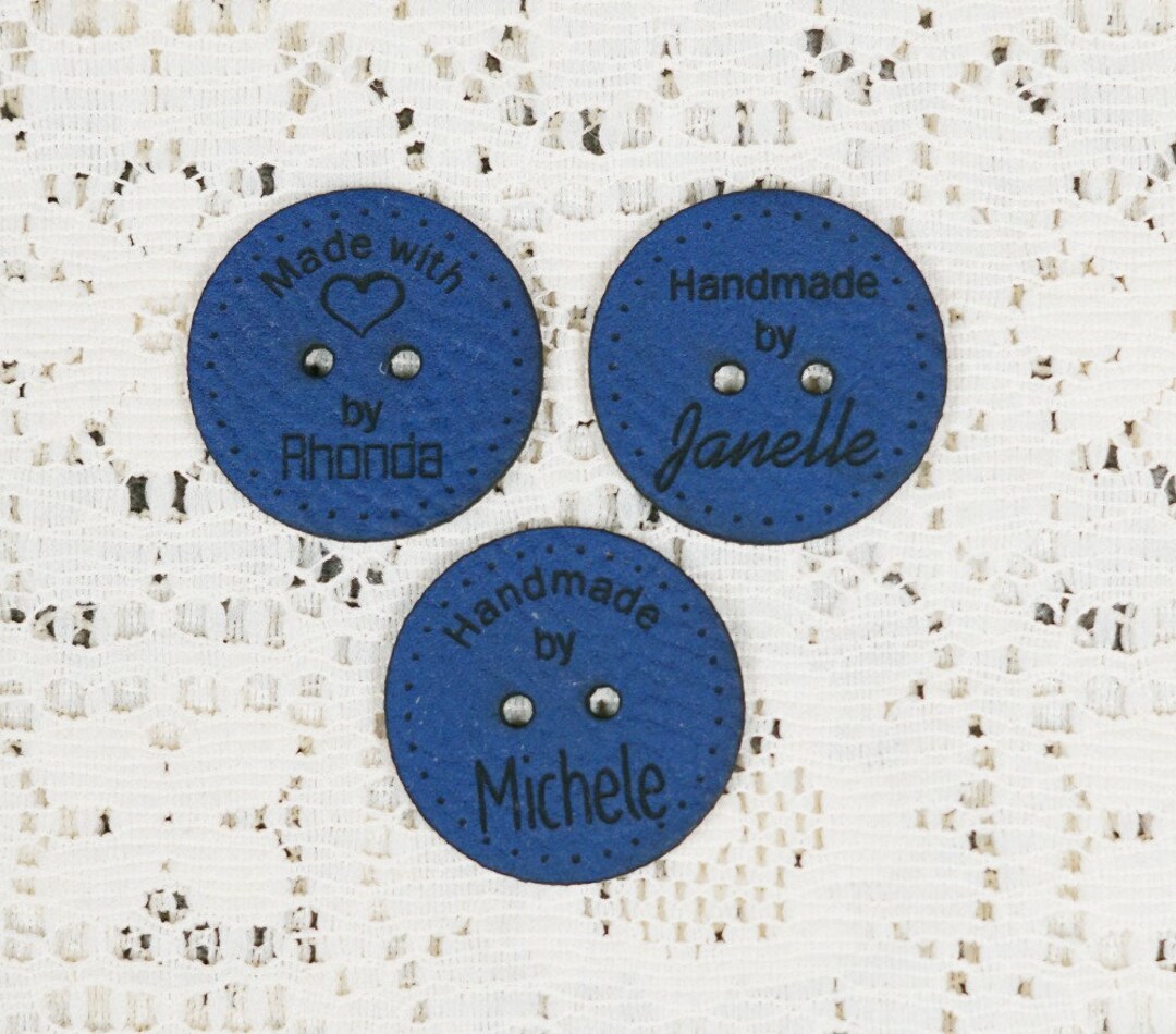 1" Round Knitting Labels, Faux Leather Labels - Vegan Leather Crochet ...