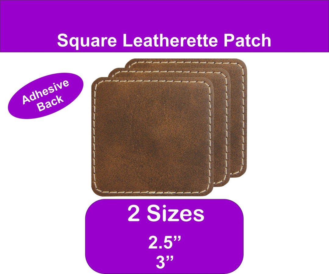 Rustic Square Laserable Leatherette Patch With Adhesive, Blank Square ...