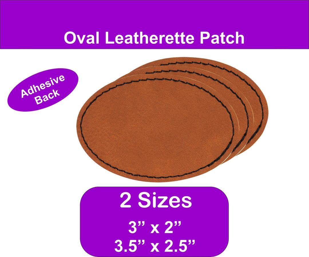 Rawhide Oval Laserable Leatherette Patch With Adhesive, Oval Hat ...