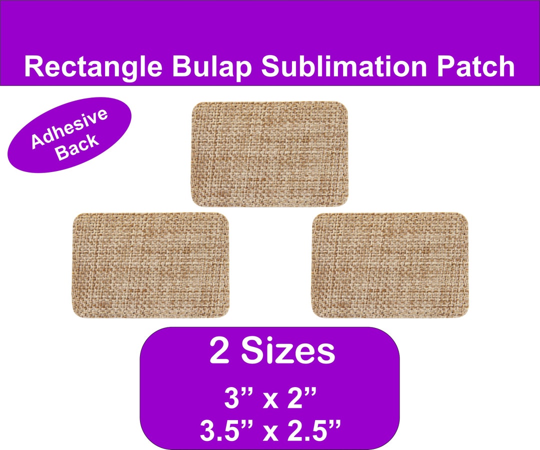 Rectangle Plain Burlap Sublimation Hat Patches With Adhesive, Blank ...