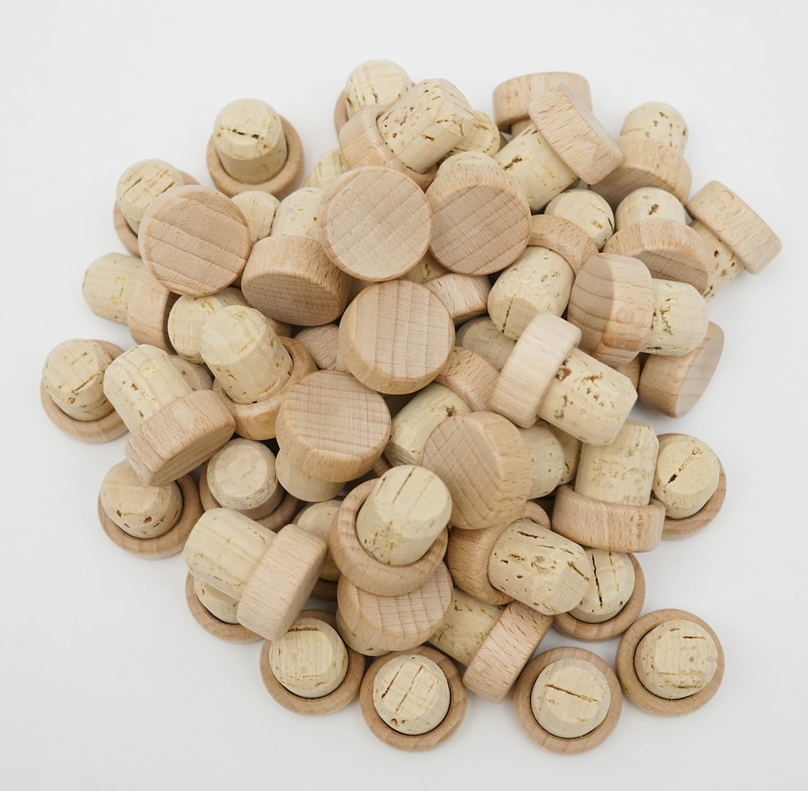 Natural Wood With Natural Cork Wine Bottle Stopper for DIY Crafting ...