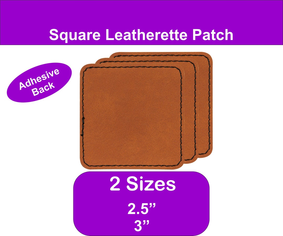 Rawhide Square Laserable Leatherette Patch With Adhesive, Blank Square ...
