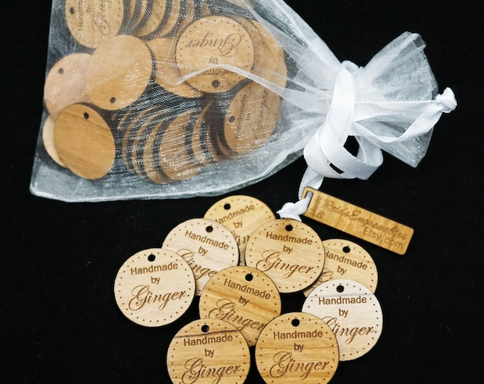 1 Round Personalized Product Tags, Clothing Labels Wooden Tags ...