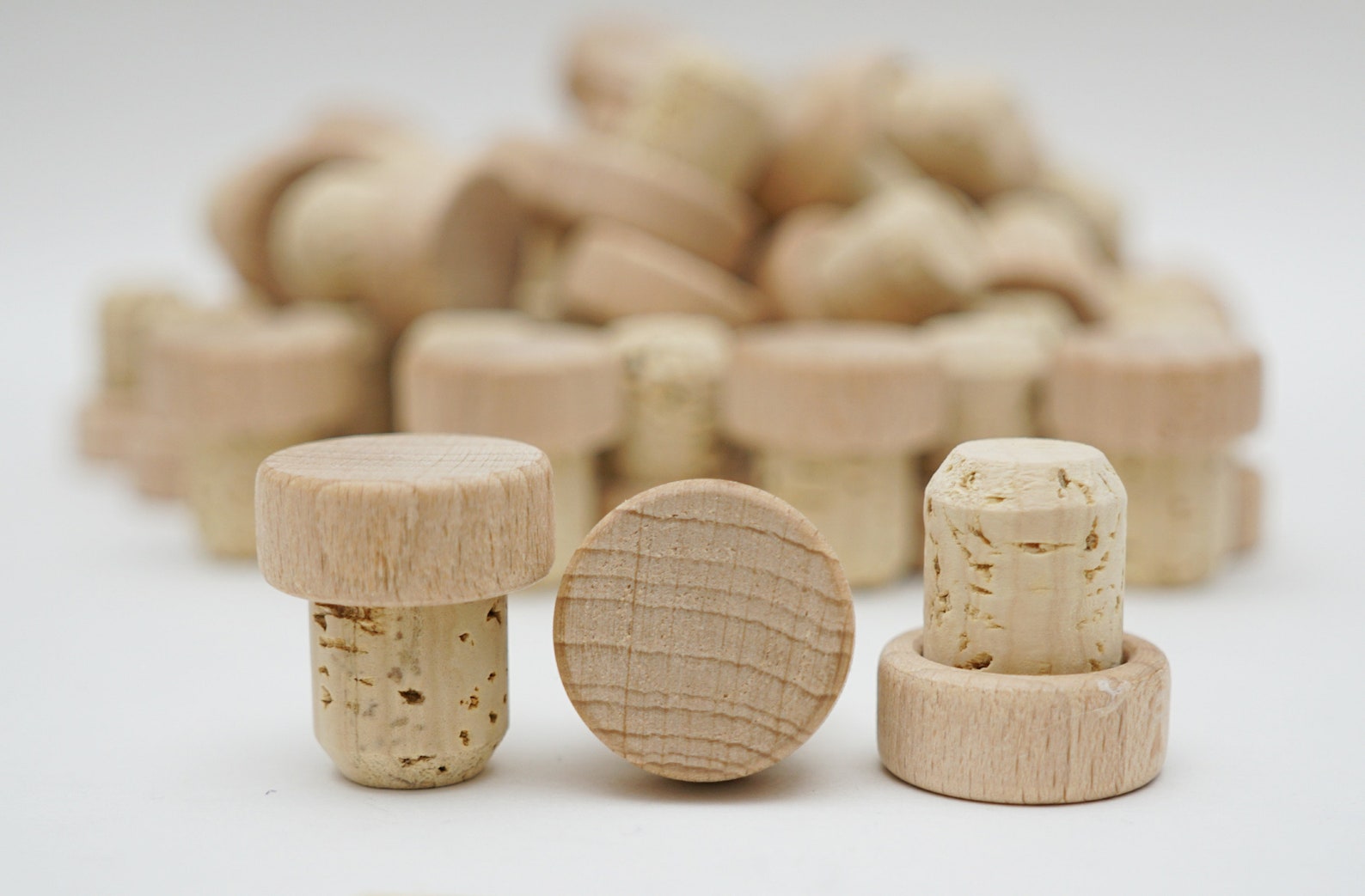 Natural Wood With Natural Cork Wine Bottle Stopper for DIY Crafting ...