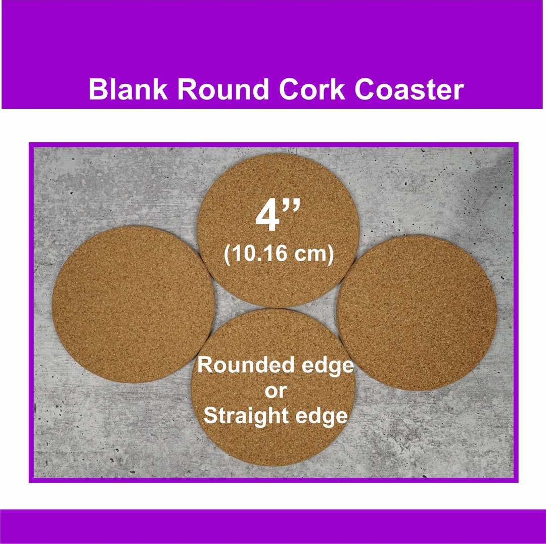 Plain Round Cork Coasters for DIY and Crafting, Blank Cork Coaster ...