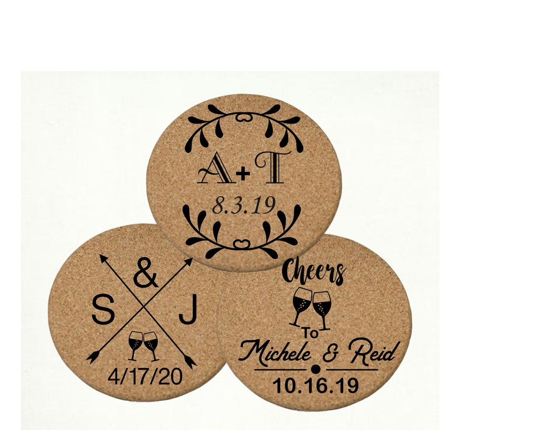 Cork Coasters Wedding Favors for Guests - Wedding Coasters, Drink ...