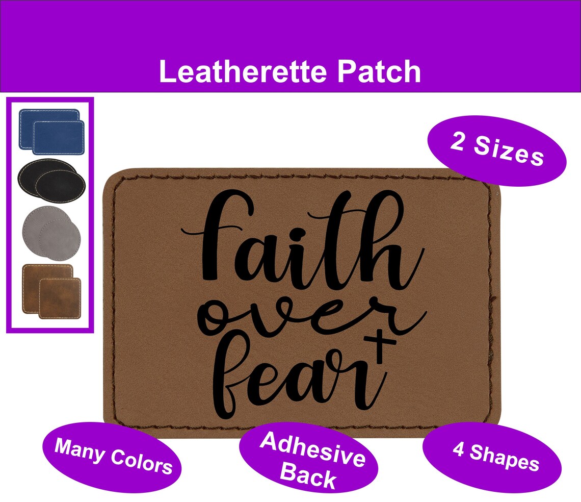 Faith Over Fear Hat Patch, Bible Verse, Vegan Leather, Custom Leather ...