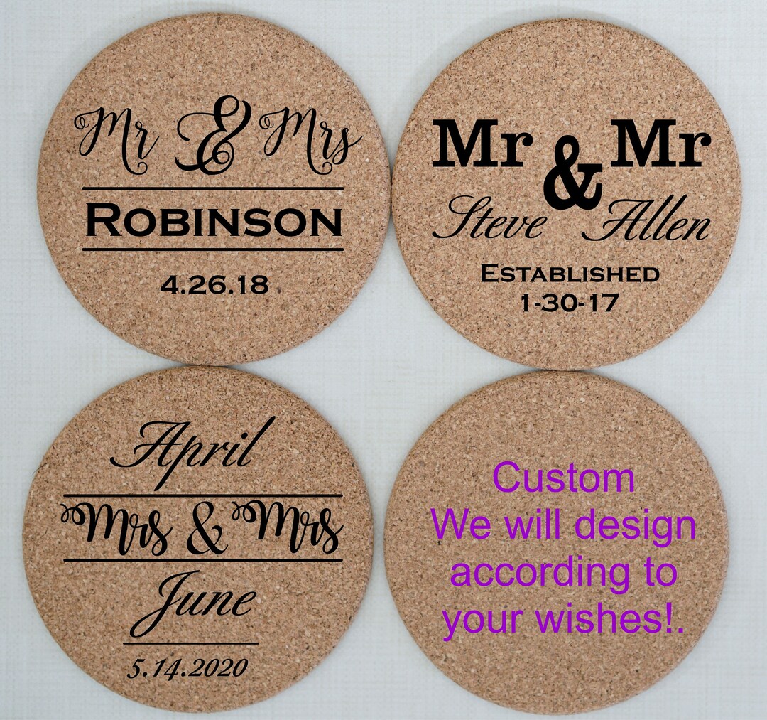 Cork Wedding Favors, Personalized Coasters, Wedding Coasters ...
