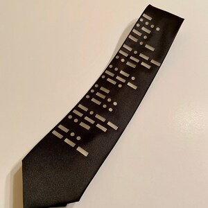 Morse Code, Very Cool Necktie, Any Text You Want,black Necktie - Etsy
