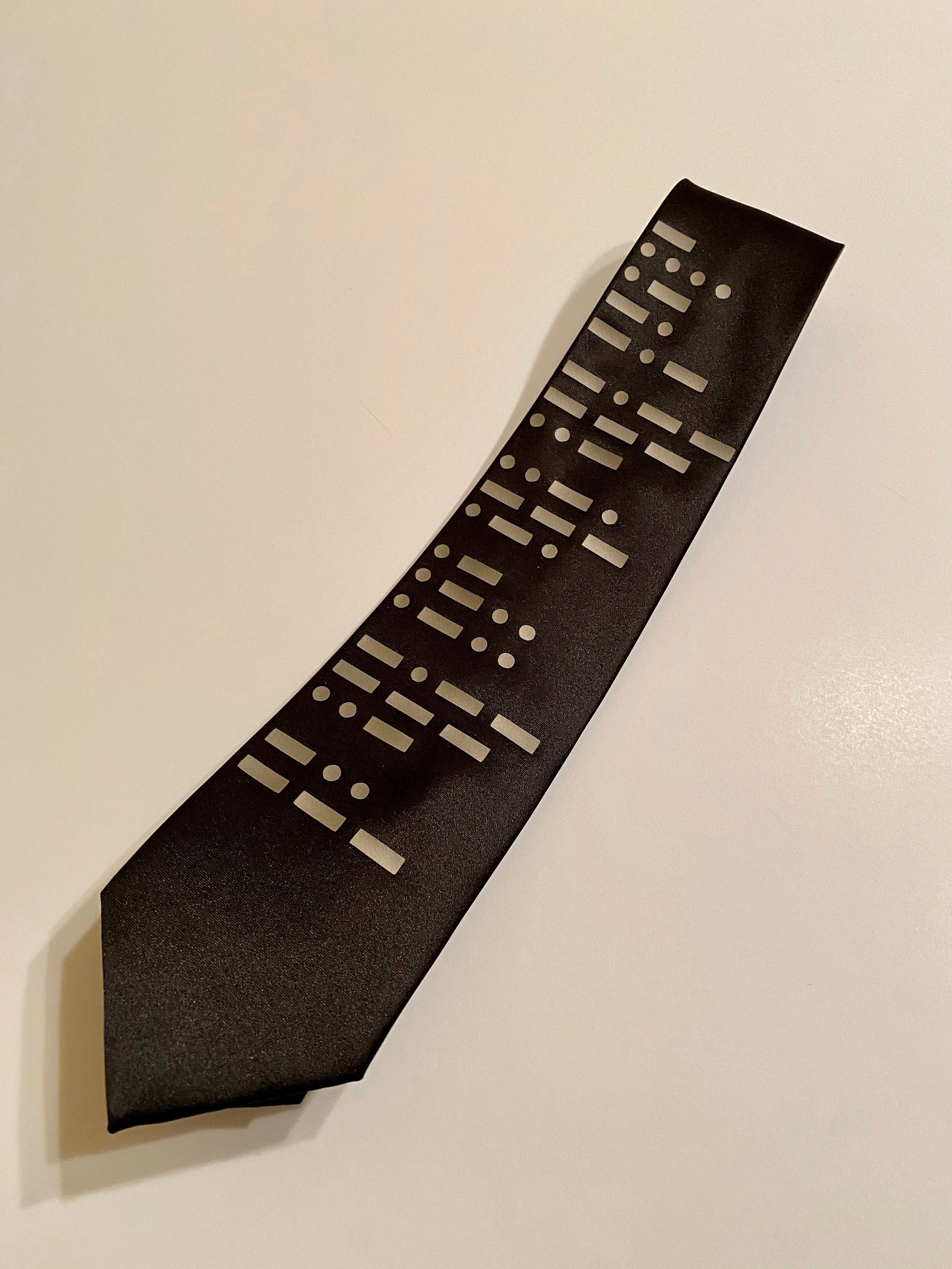 Morse Code Very Cool Necktie Any Text You Wantblack Necktie | Etsy