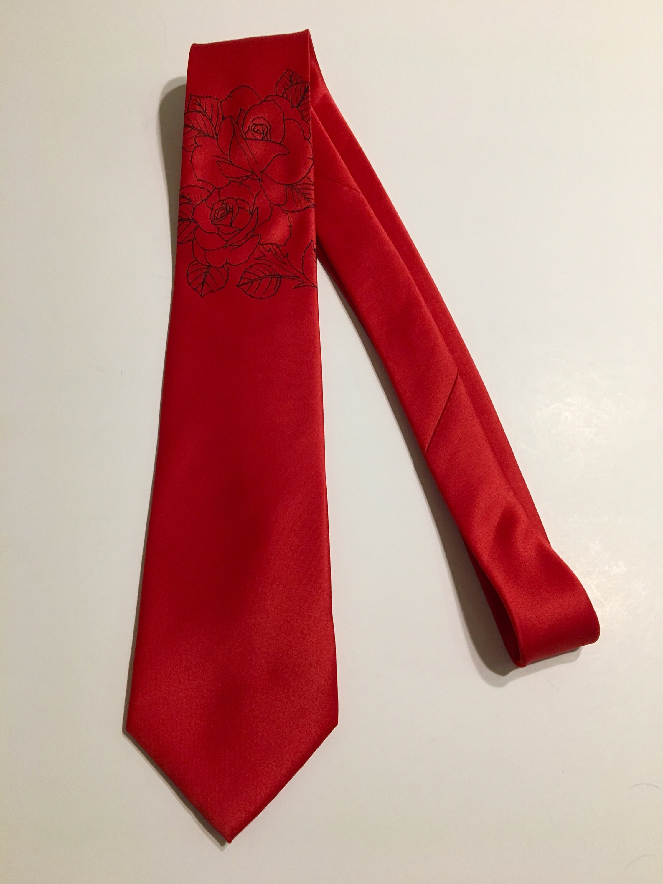 Roses, Red Necktie , Cool, Unique and Fun, Birthday Gift, Wedding ...