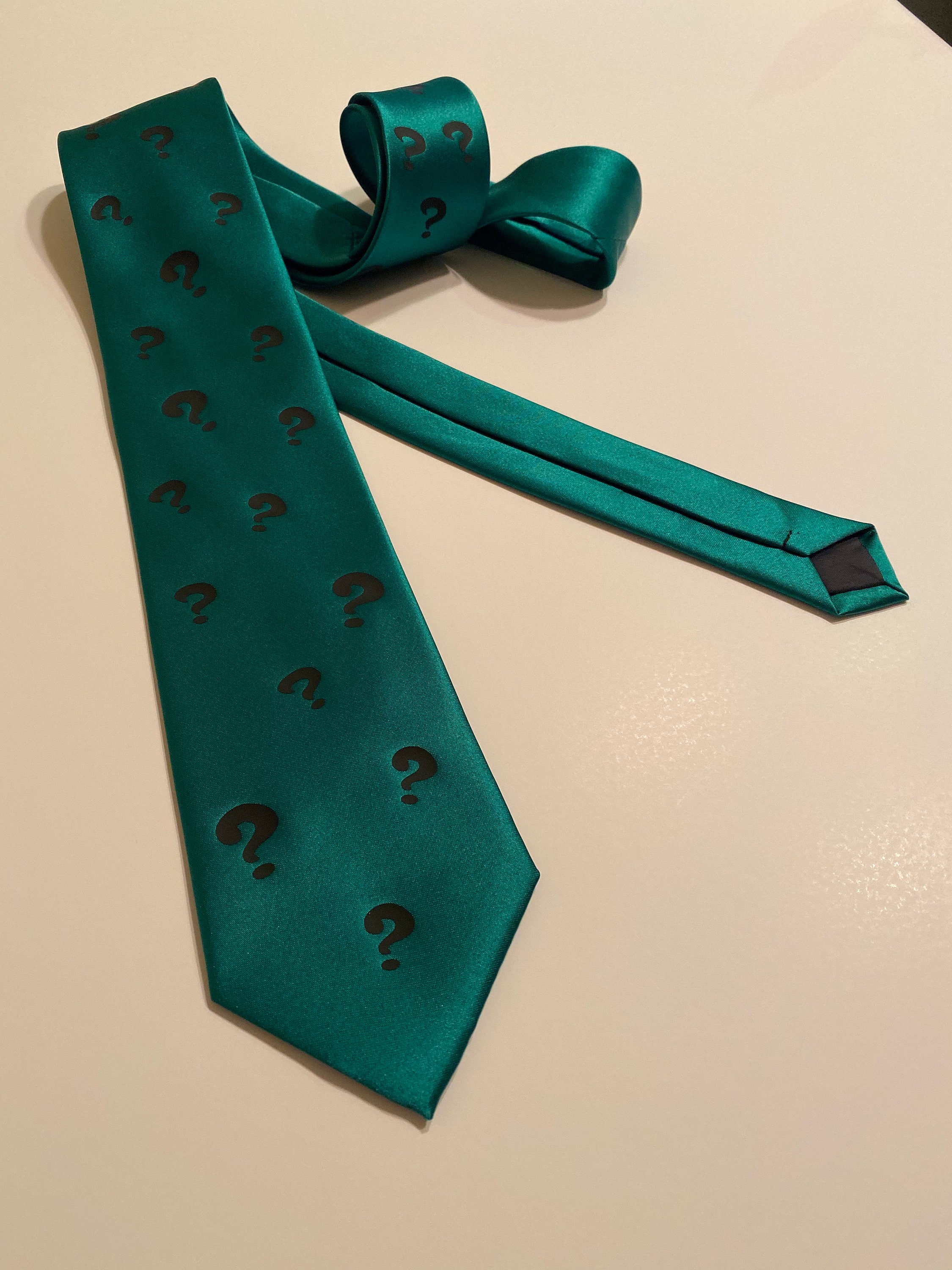 Question Marks Necktie Kelly Green Tie Cool Unique and Fun | Etsy