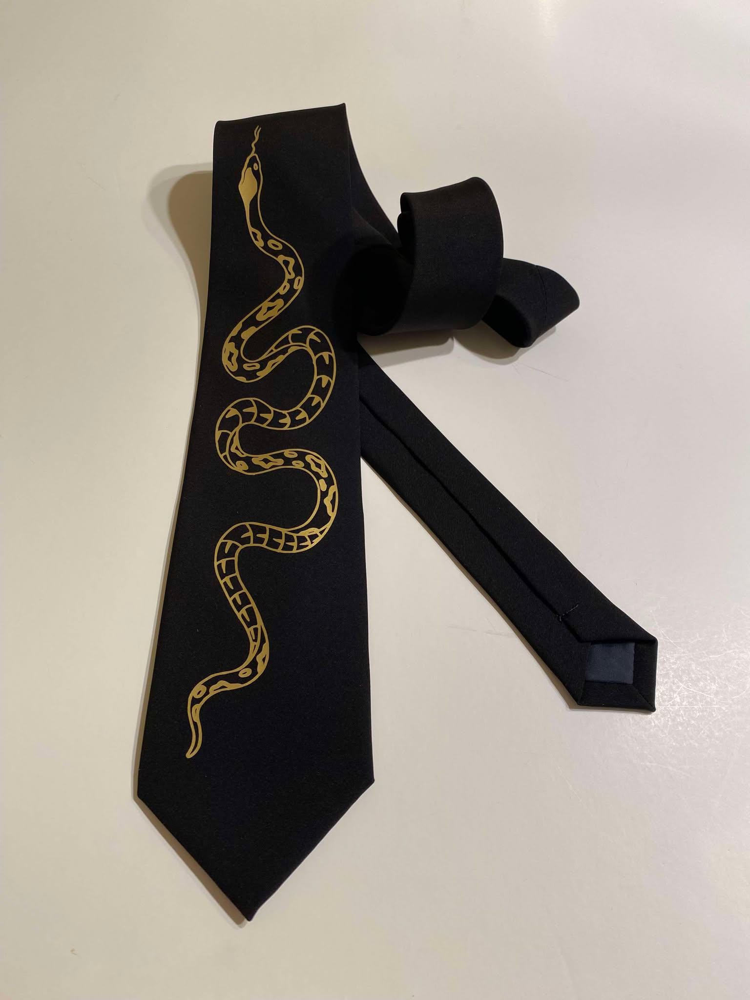Snake Necktie, Black Necktie, Fun and Unique Masterpiece, Beautiful ...