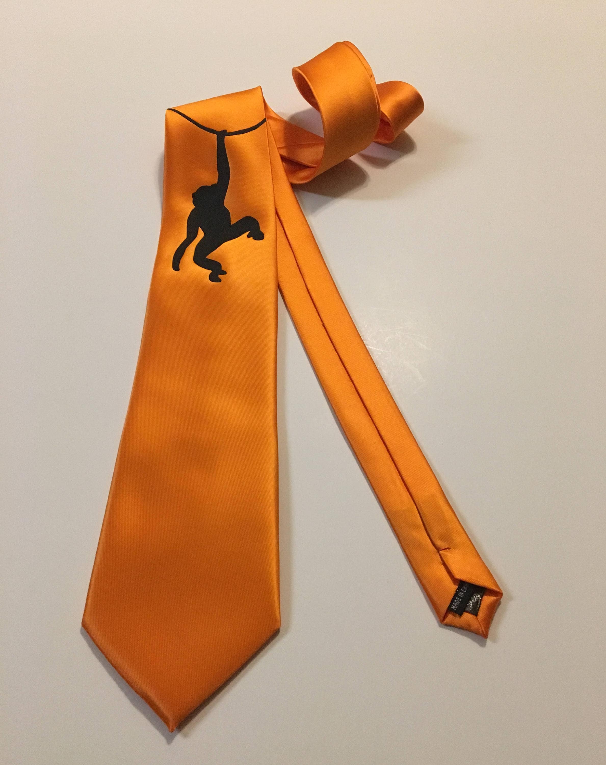 Monkey Necktie Orange Tie Jungle Cool and Fun. Birthday | Etsy