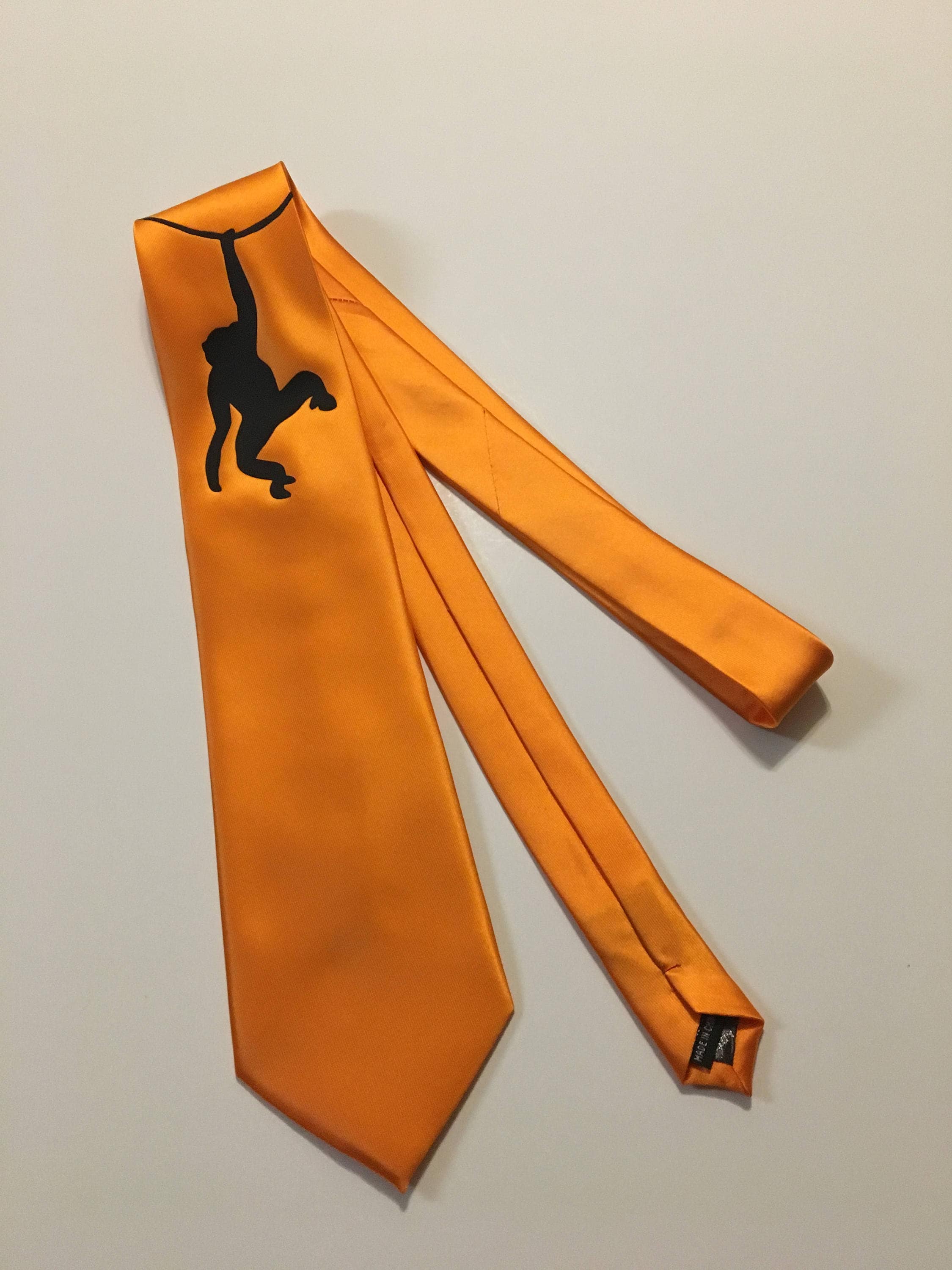 Monkey Necktie Orange Tie Jungle Cool and Fun. Birthday | Etsy