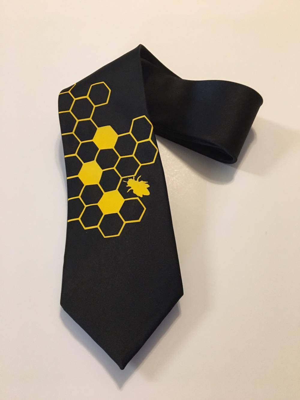 Bee Tie, Bees, Beehive, Cool and Fun. Birthday Gift, Wedding, Father's ...