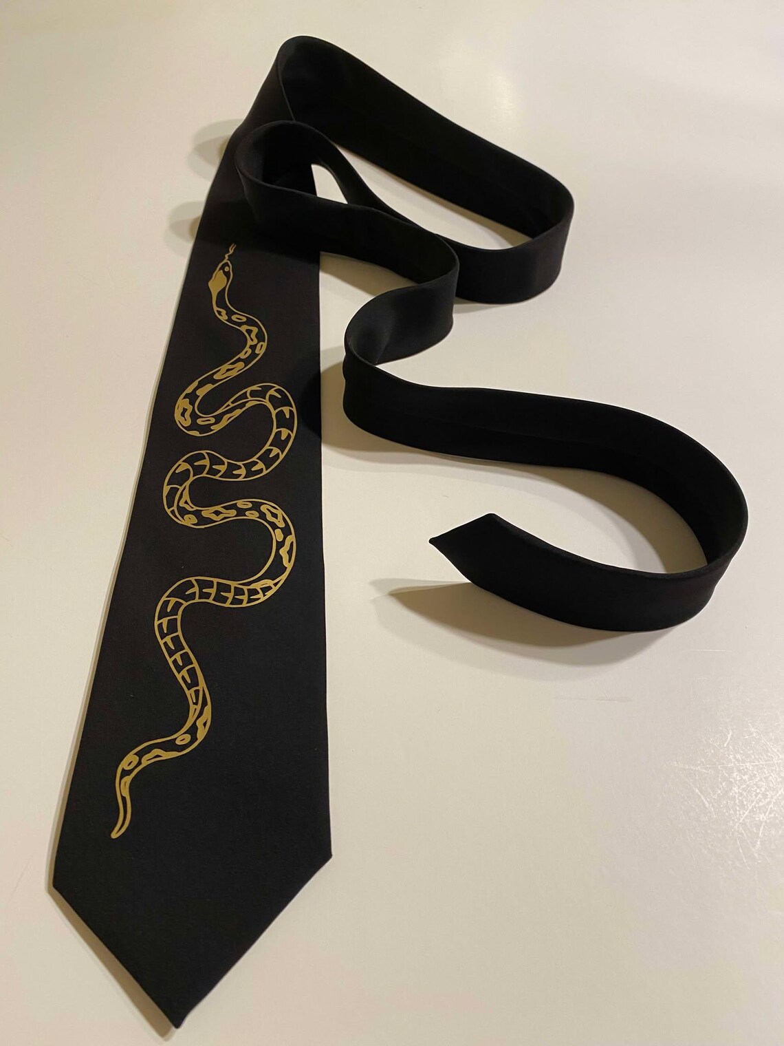 Snake Necktie, Black Necktie, Fun and Unique Masterpiece, Beautiful ...