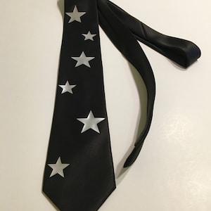 Silver Stars Necktie, Cool, Unique and Fun, Birthday Gift, Wedding ...