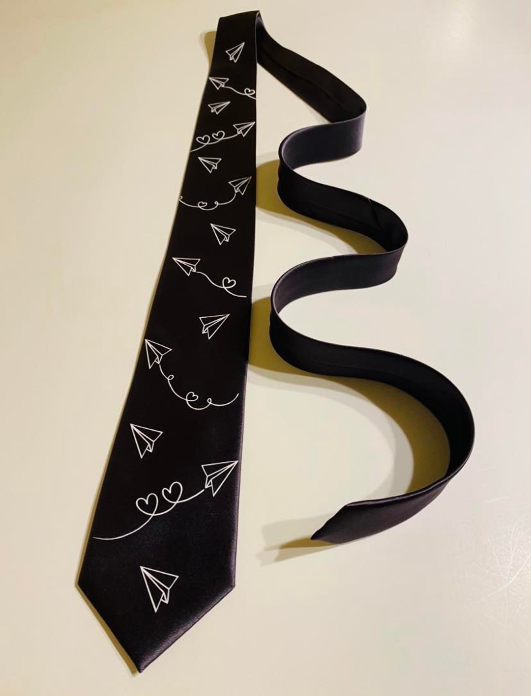 Paper Planes and Hearts Necktie, Cool and Artsy Tie, Great Gift ...