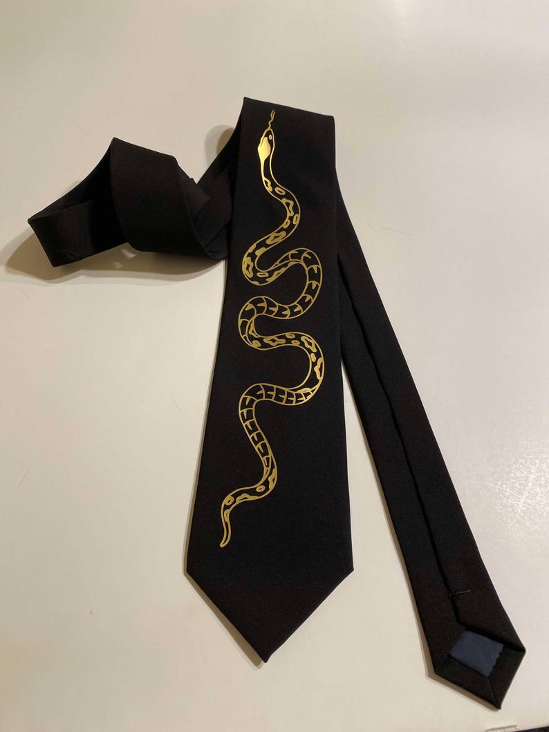 Snake Necktie, Black Necktie, Fun and Unique Masterpiece, Beautiful ...