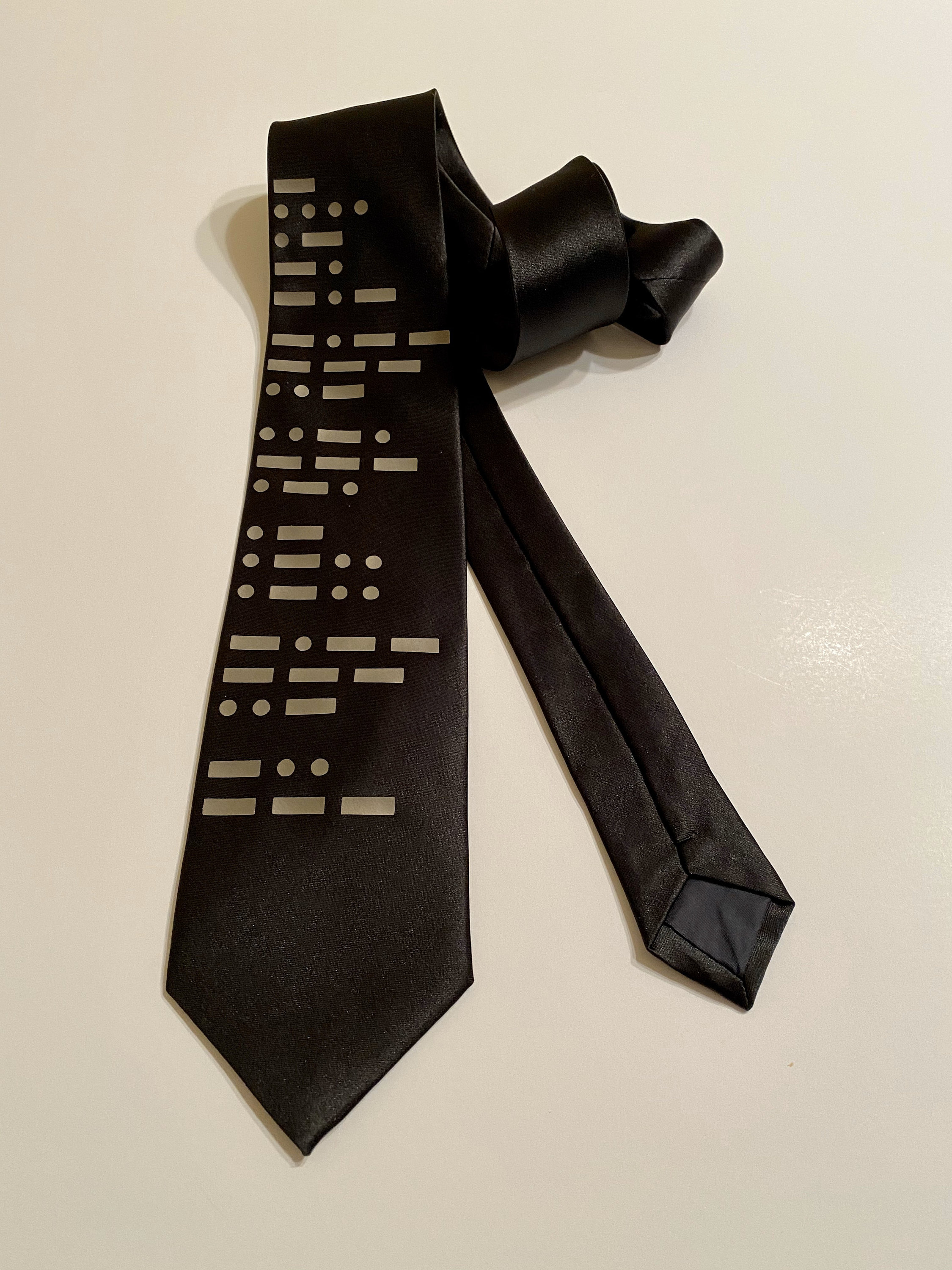 Morse Code Very Cool Necktie Any Text You Wantblack Necktie | Etsy