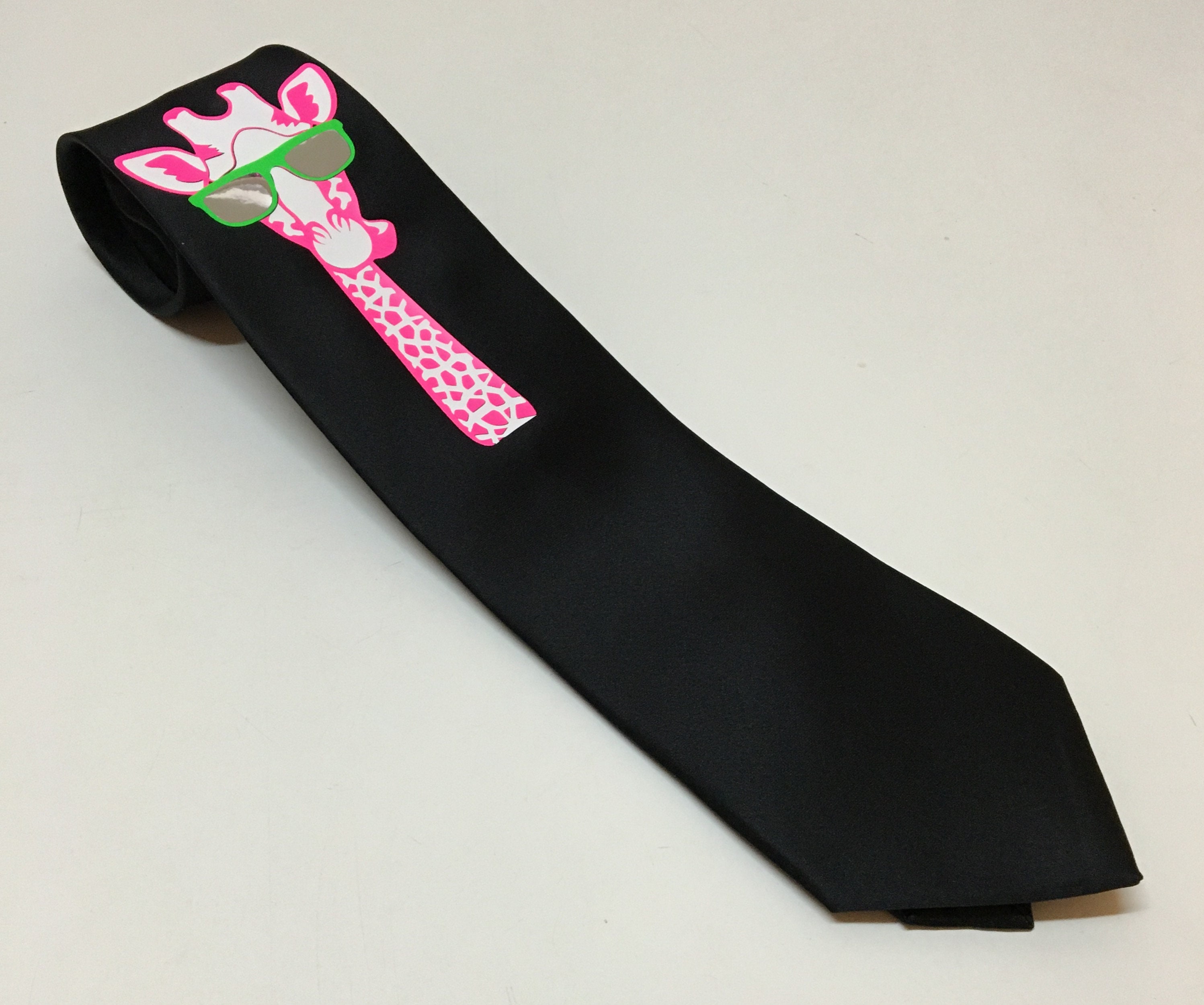 Giraffe Necktie Neon Pink Cool and Fun - Etsy