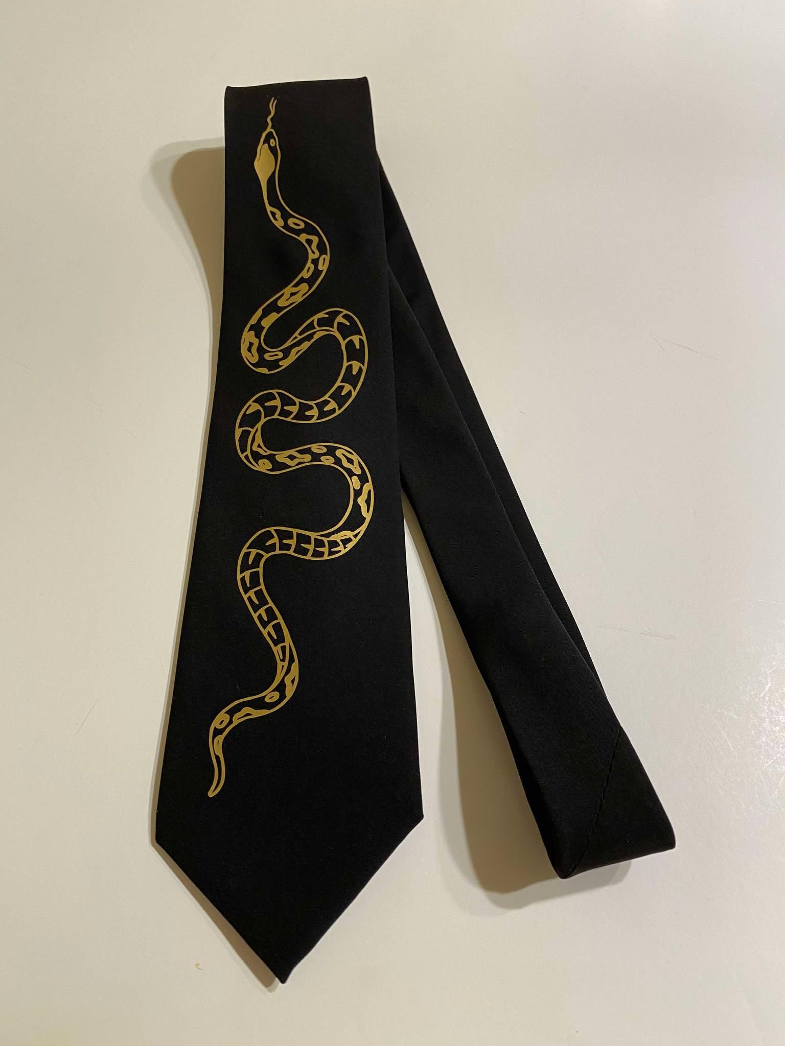 Snake Necktie, Black Necktie, Fun and Unique Masterpiece, Beautiful ...