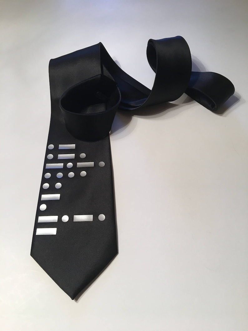 Morse Code Very Cool Necktie Any Text You Wantblack Necktie - Etsy